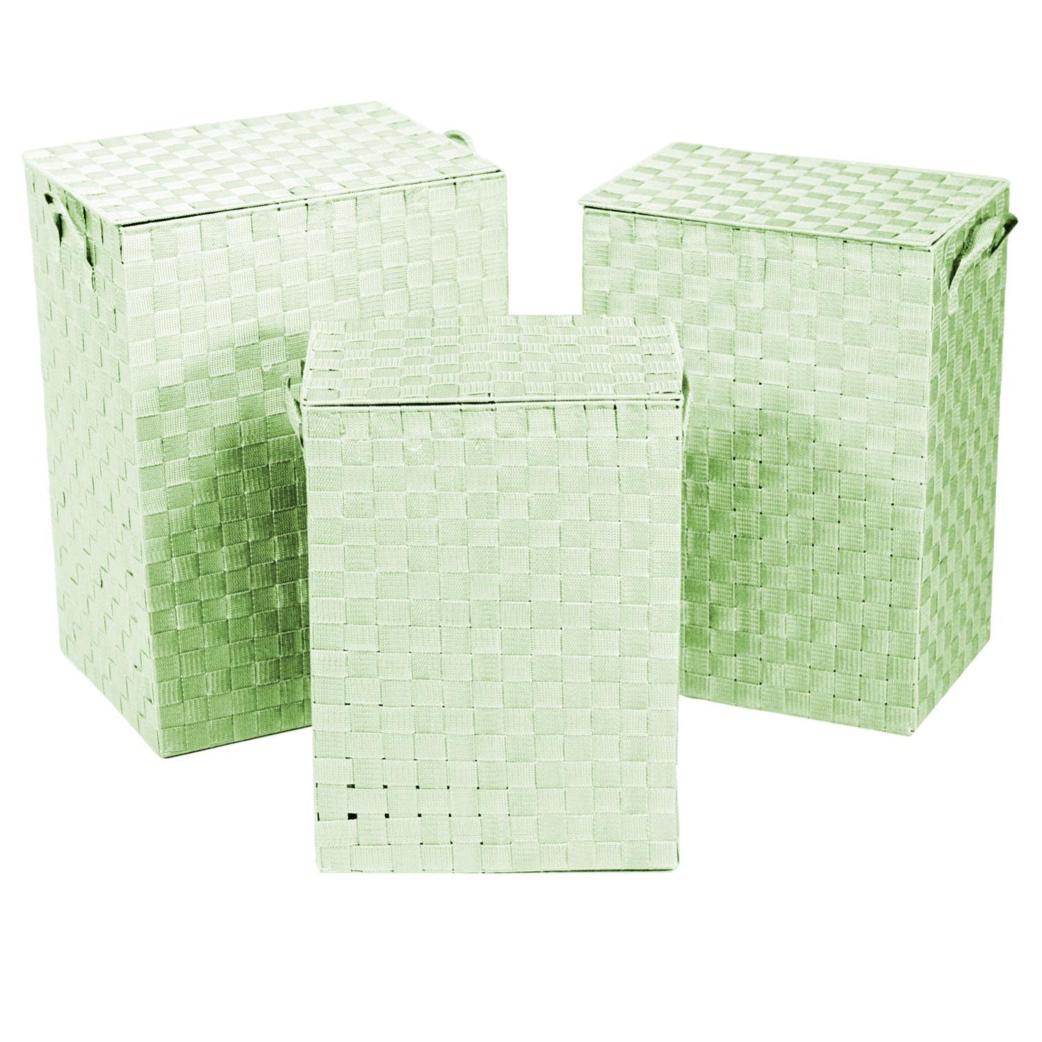 Light green lined rectangular polyester 1-3 basket cm40x30h55 | Leroy ...