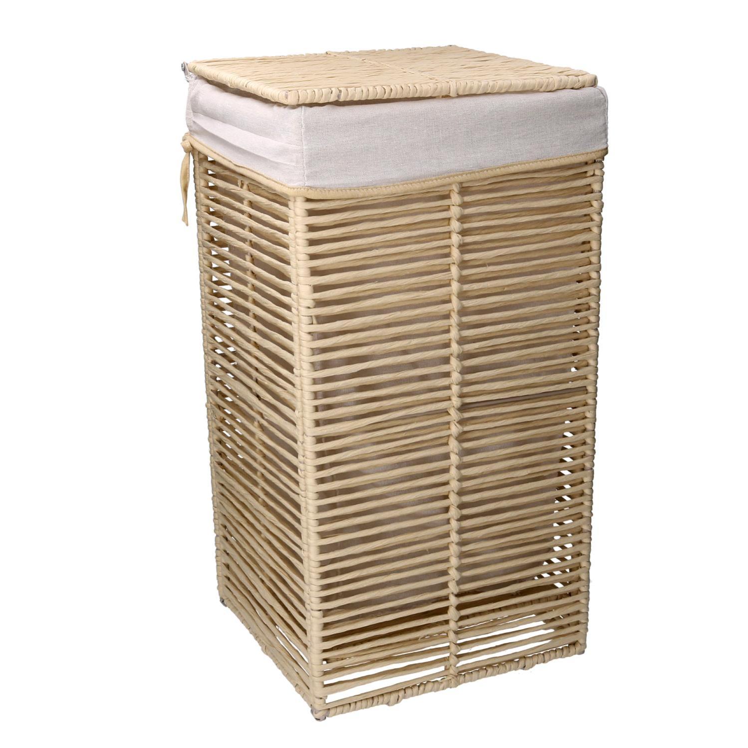 Papelera plegable cuadrada paper hilary beige cm31x31h60 | Leroy Merlin
