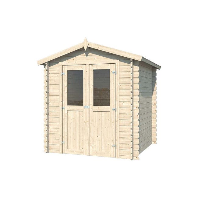 Abri de jardin en bois double pente Mini 180 x 180 cm Eden Partenaire ... Abri de jardin en bois double pente Mini 180 x 180 cm Eden Partenaire ...