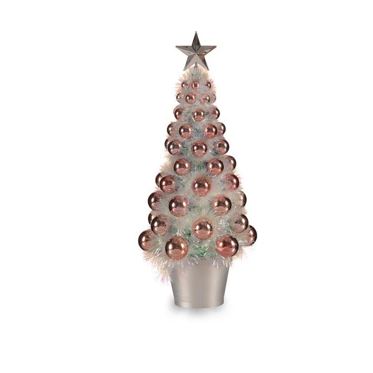 Sapin de Noël Iridescent Rose Plastique polypropylène (16 x 37,5 x 16 ...