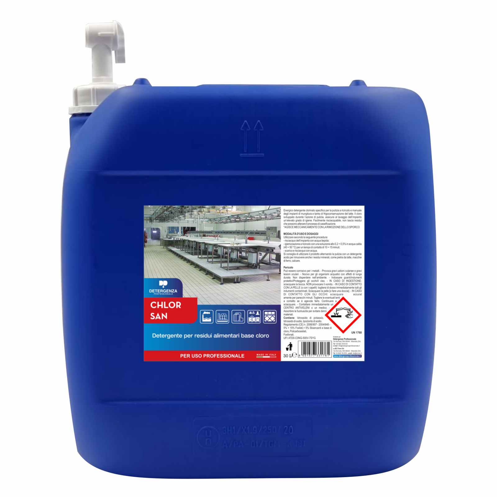 DETERGENTE PER RESIDUI ALIMENTARI BASE CLORO CHLOR SAN CONCENTRATO ...