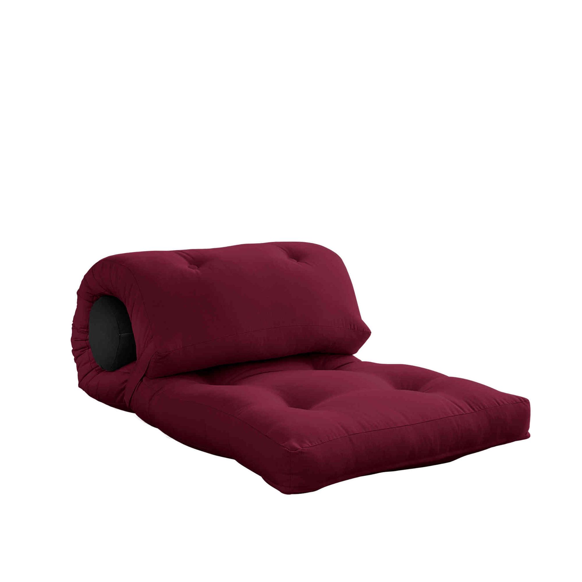 Matelas futon canapé 2 en 1 WRAP 70x200 bordeaux | Leroy Merlin