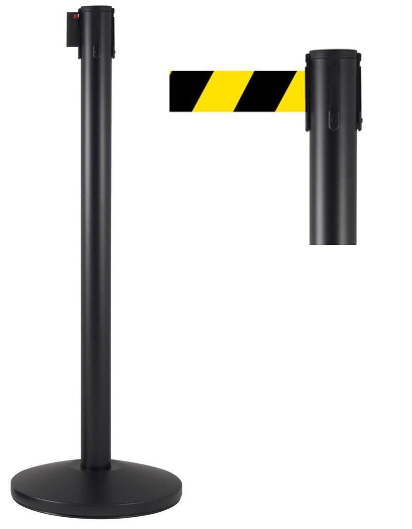 Colonnina Tendinastro 3 metri in Metallo Nero Opaco Ø36x101 cm Nastro ...