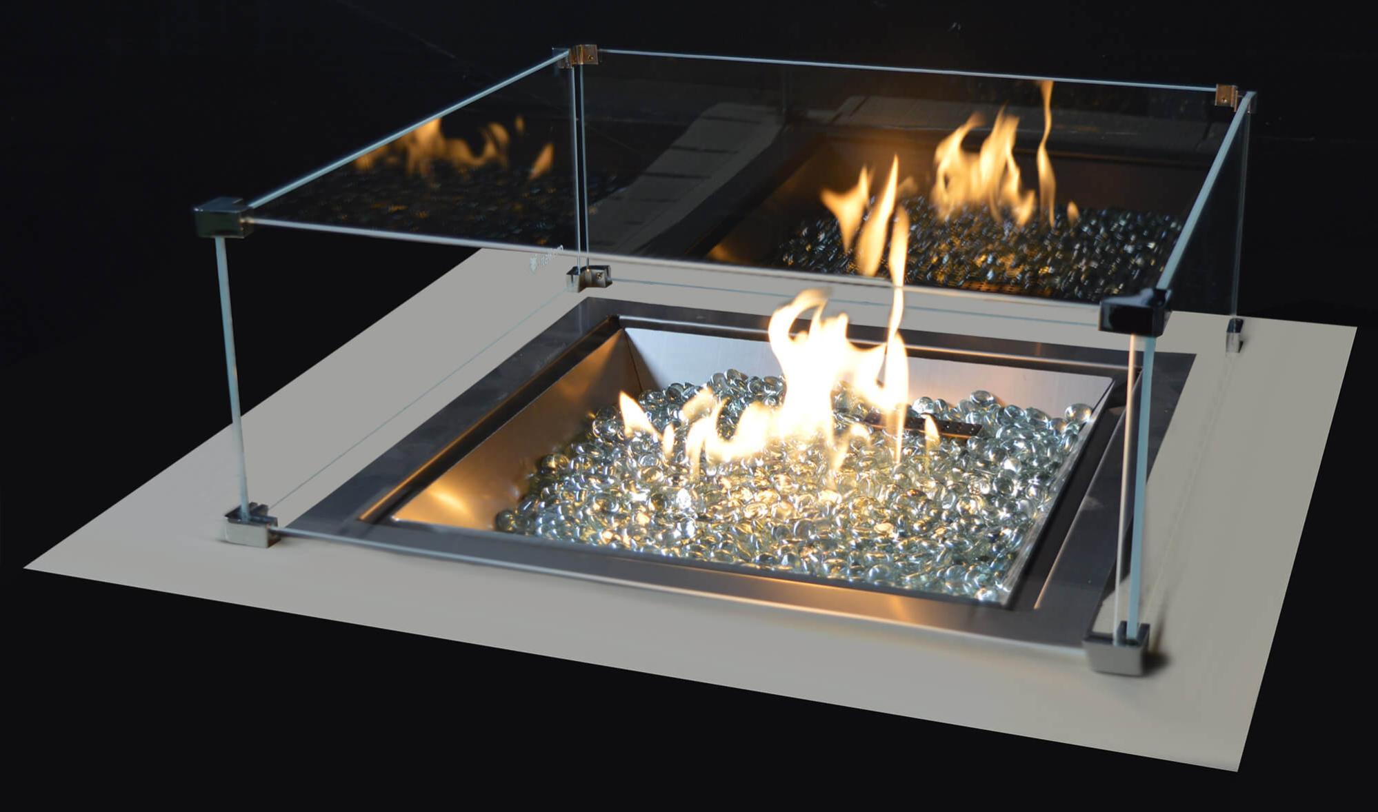Bruciatore a Gas GPL da Incasso Effetto Camino 46x46x20 cm 9,7 kW in ...