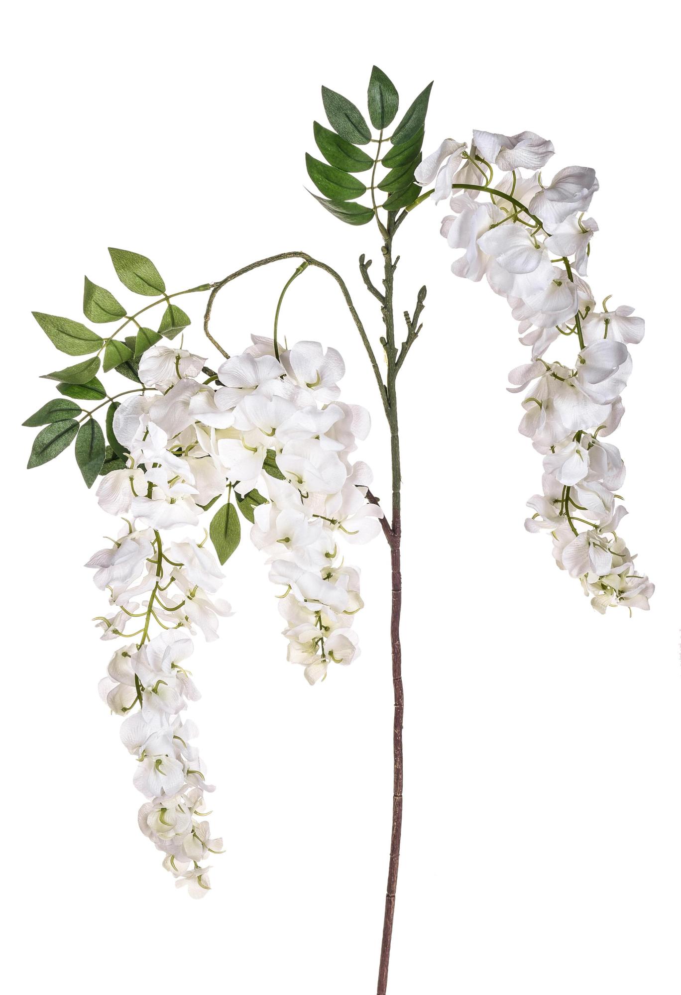 Set 3 Glicine Artificiali con 3 Fiori Altezza 103 cm Bianco | Leroy Merlin