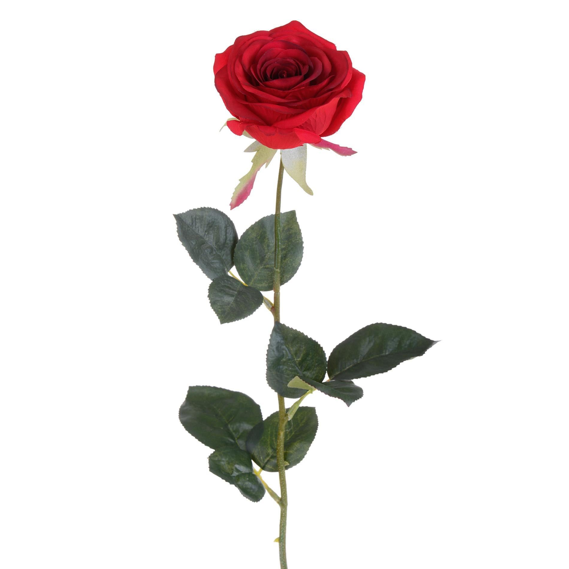 Set 8 Rose Artificiali Aperta Altezza 74 cm Rosso | Leroy Merlin