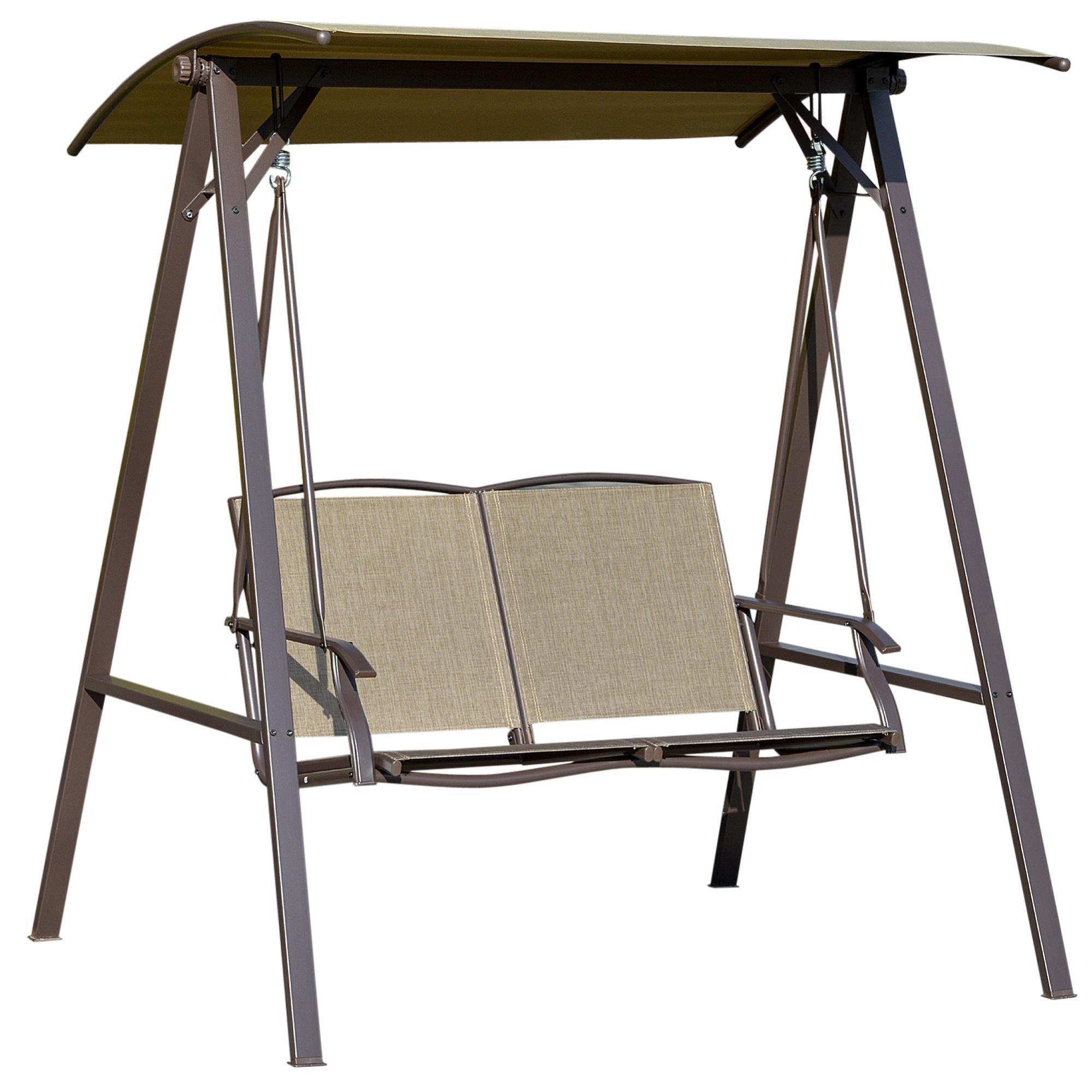 Dondolo 2 Posti da Giardino 147x125x170 cm in Metallo e Poliestere ...