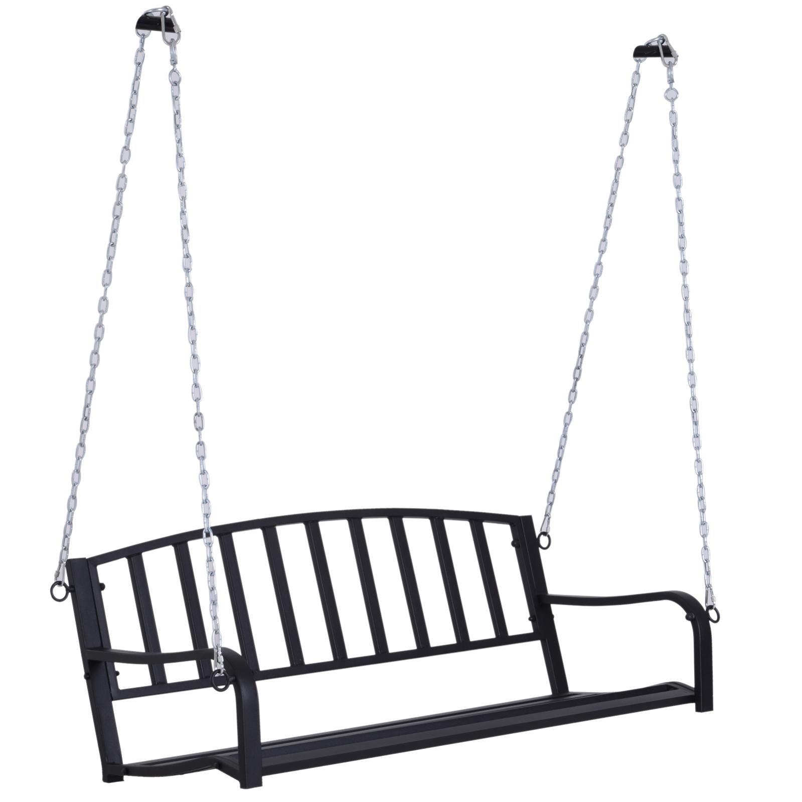 Dondolo Sospeso 2 Posti da Giardino in Metallo Nero | Leroy Merlin