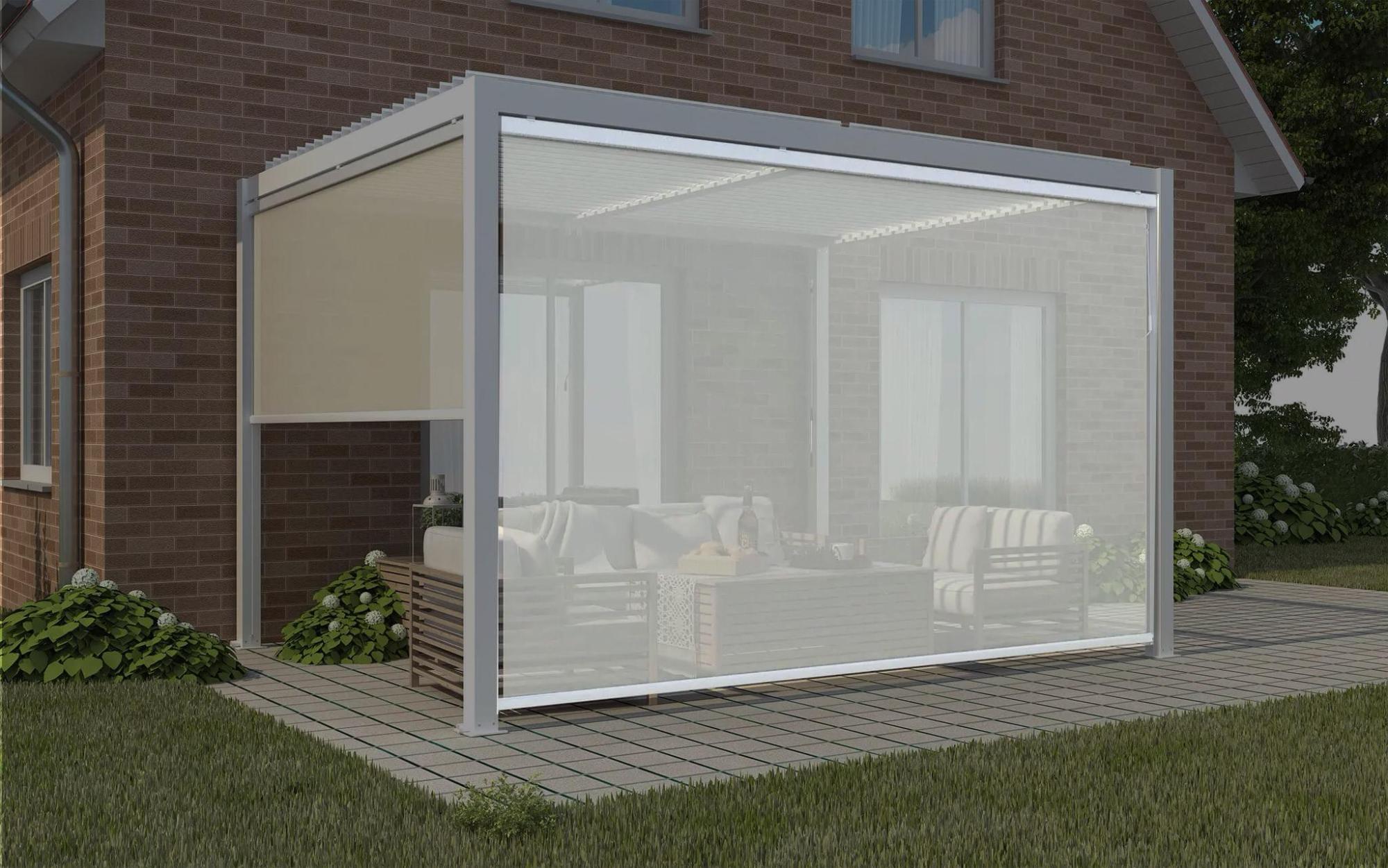 Laterale per Pergola Bioclimatica 3x4 3x4 m in Textilene Bianco | Leroy ...