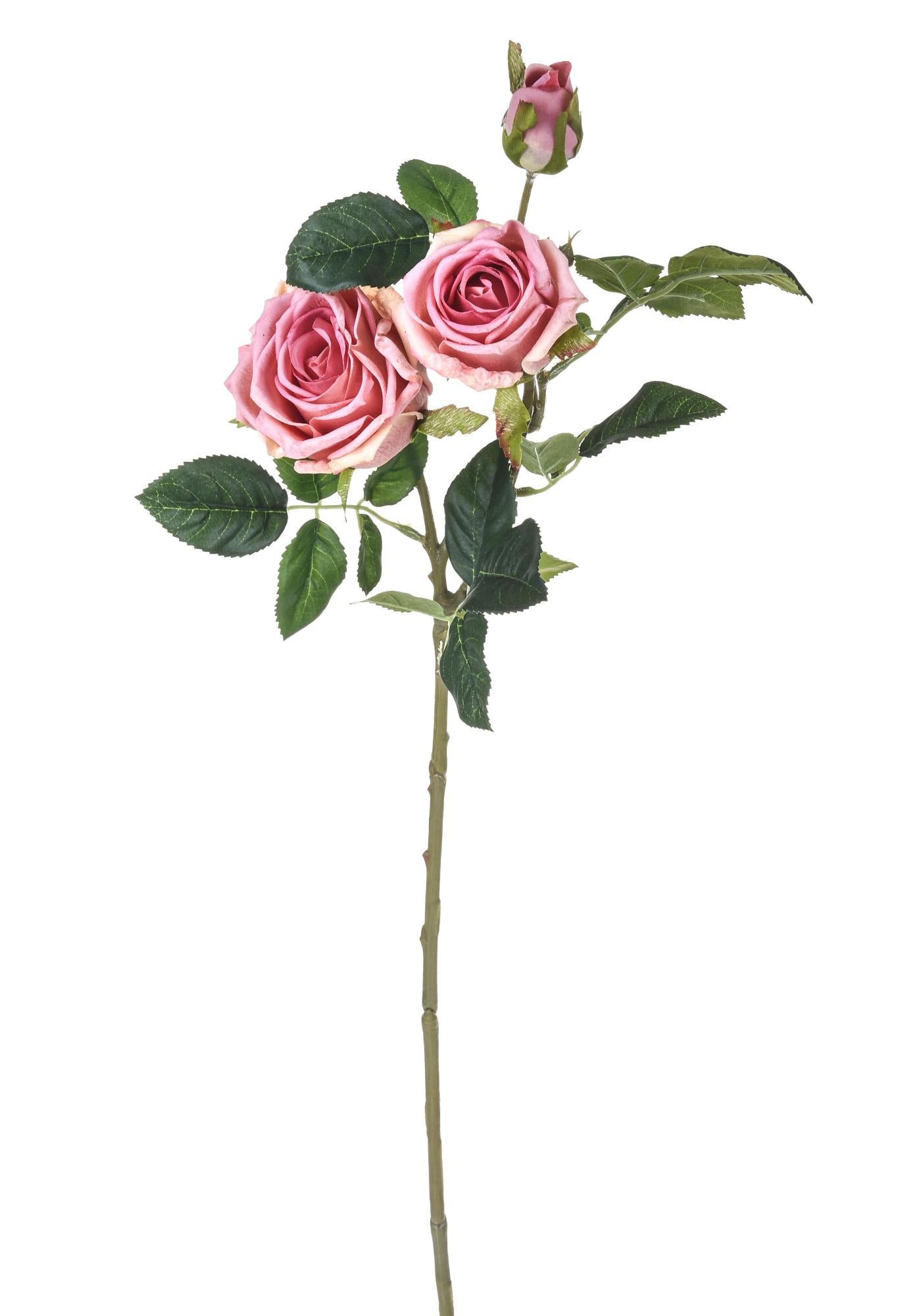 Set 2 Rami Artificiali Rosereal Touch a 3 Diramazioni H 80 cm | Leroy ...