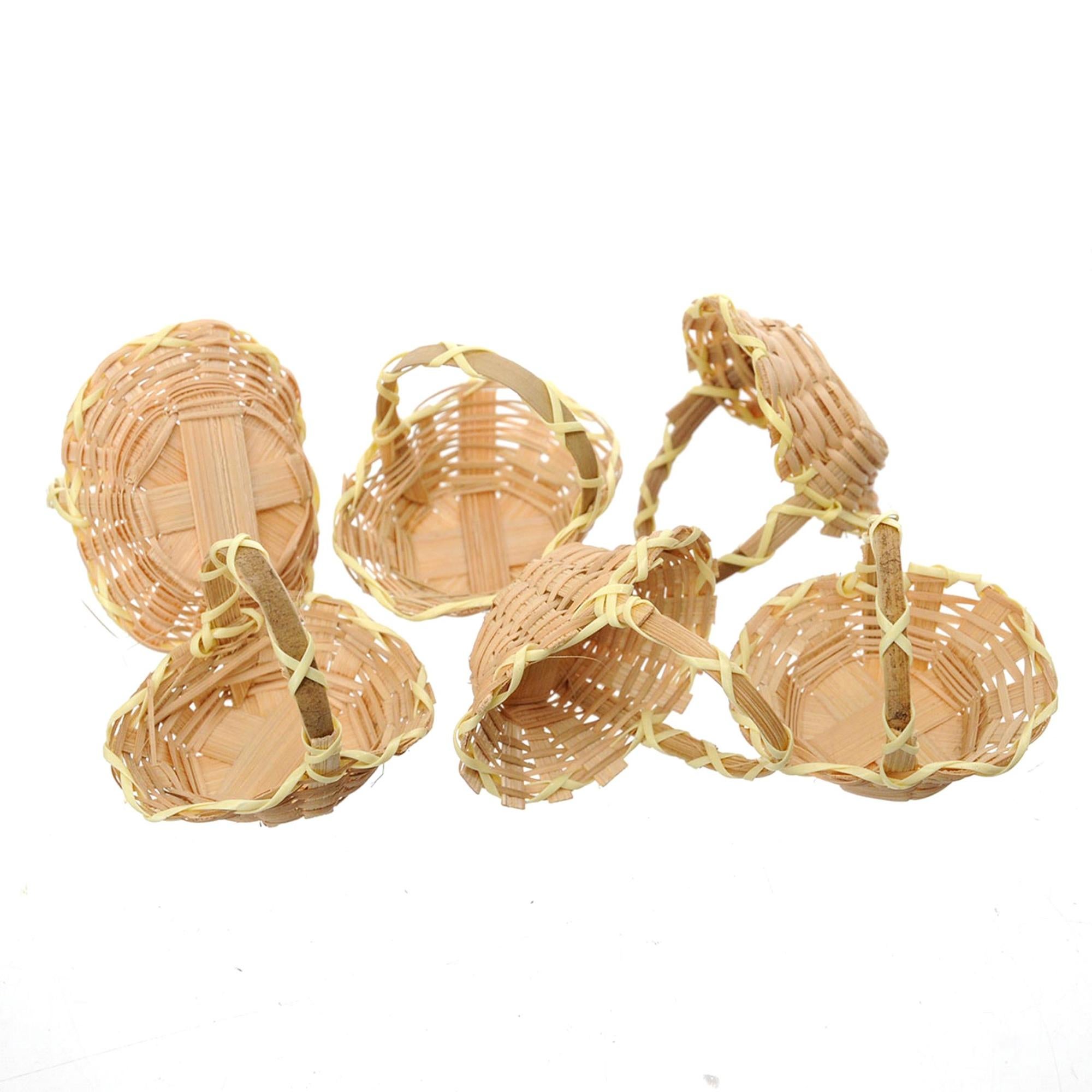 Set 4 Set 24 Cesti Mini in Materiale Naturale H 5 cm | Leroy Merlin