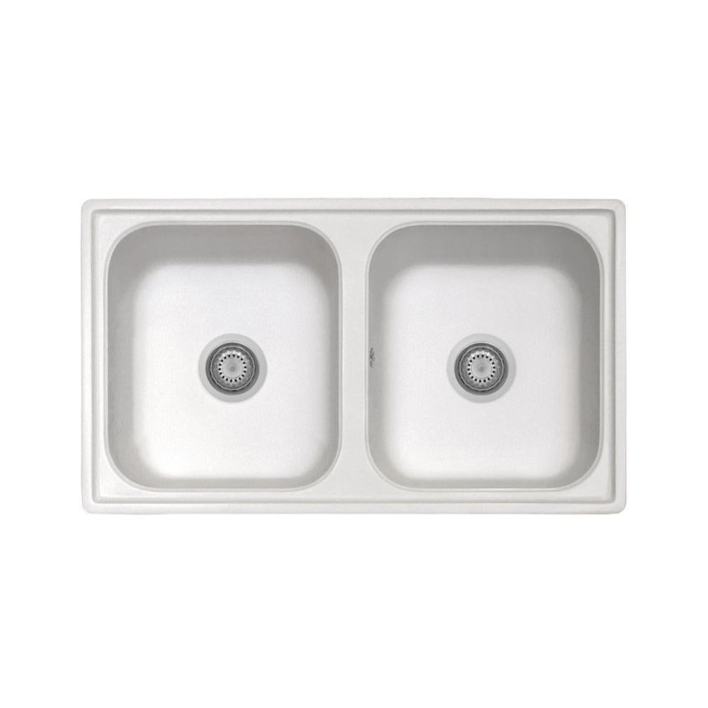 Lavello 86x50 cm 2 vasche bianco Samet | Leroy Merlin