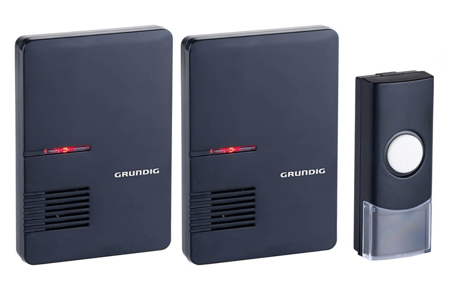 Campanello Porta Wireless con 2 Ricevitori Grundig Nero | Leroy Merlin
