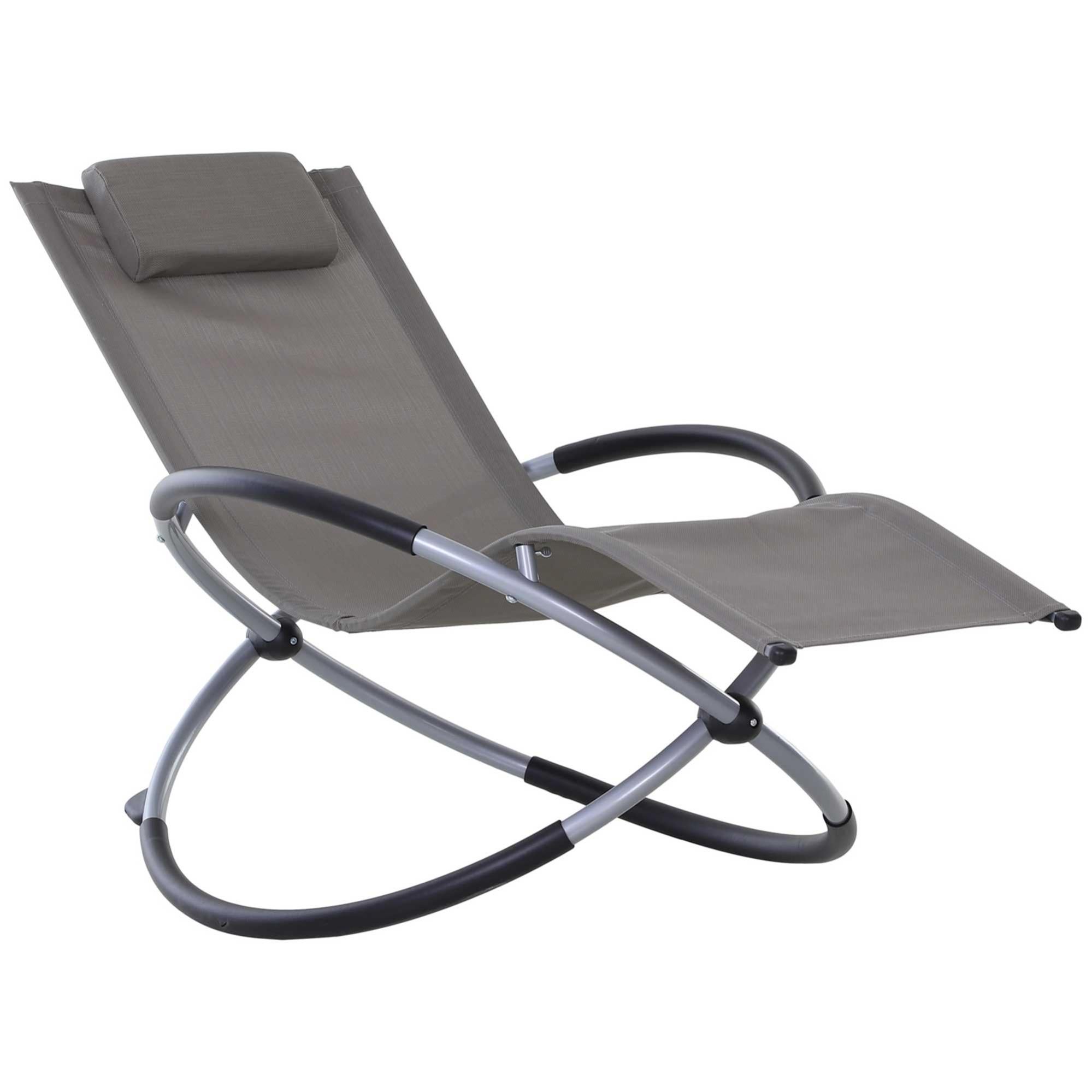 Sedia a Dondolo Pieghevole da Giardino 154x80x84 cm Mag Grigio | Leroy ...