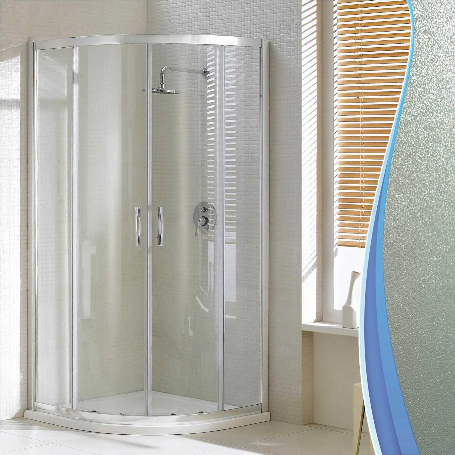 Box Doccia Semicircolare 90x90 cm 2 Ante Scorrevoli in Cristallo Opaco ...