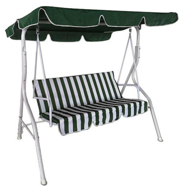 Dondolo Sofa 3 Posti in Acciaio Verniciato Telo Bianco/Verde | Leroy Merlin