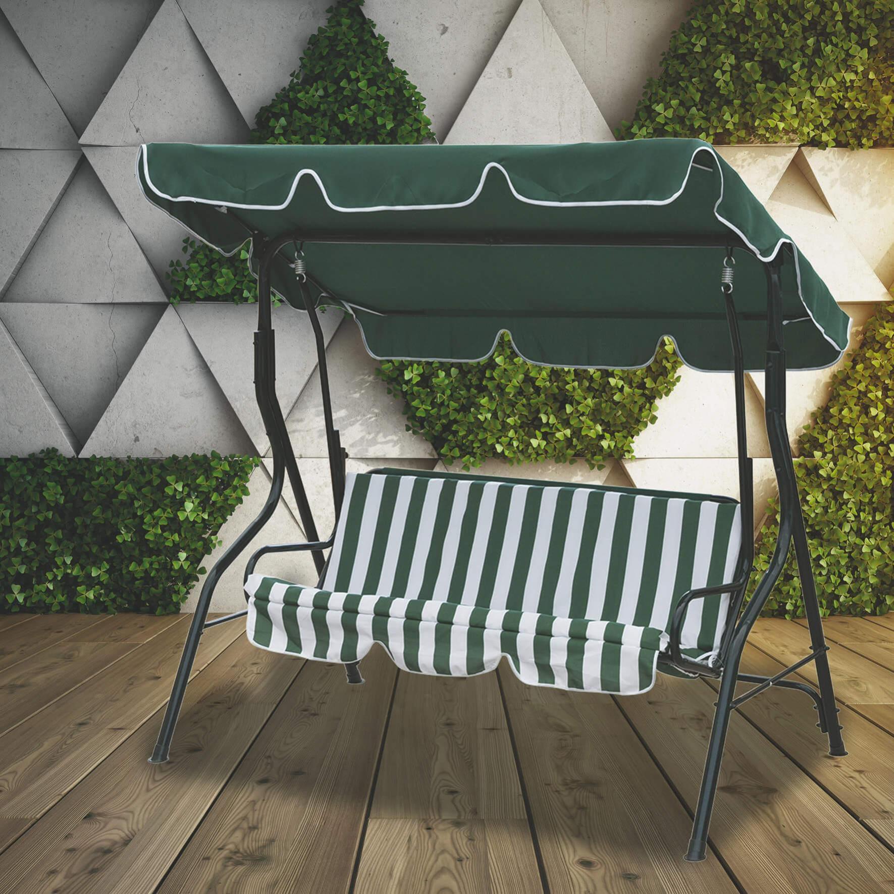 Dondolo da Giardino in Ferro 3 Posti Giordanoshop Verde e Bianco ...