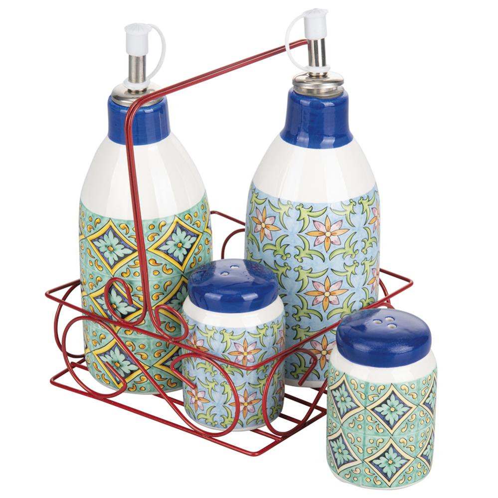 Menage Set Olio Aceto Sale e Pepe in Ceramica Villa D’este Home Tivoli ...