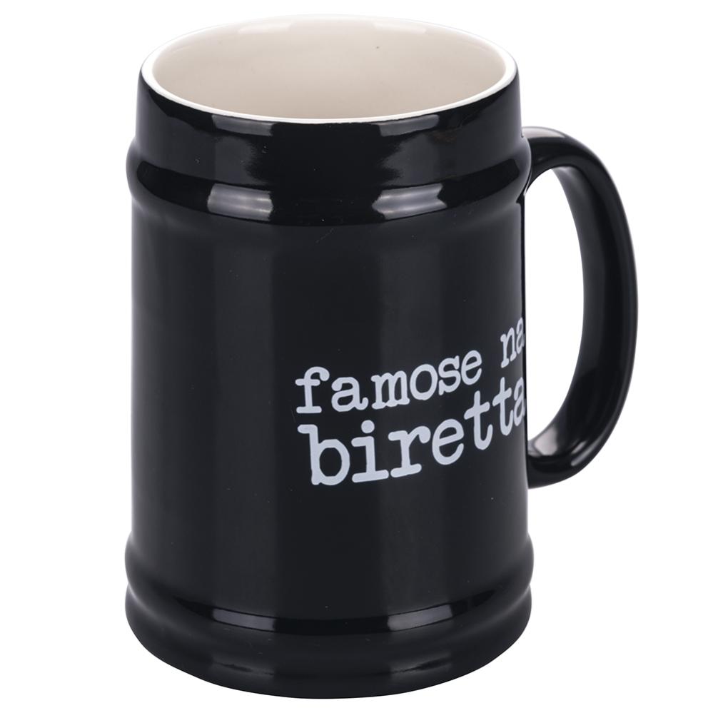 Boccale di Birra Ø8x13 cm in New Bone China VdE Tivoli 1996 Spqr nero ...