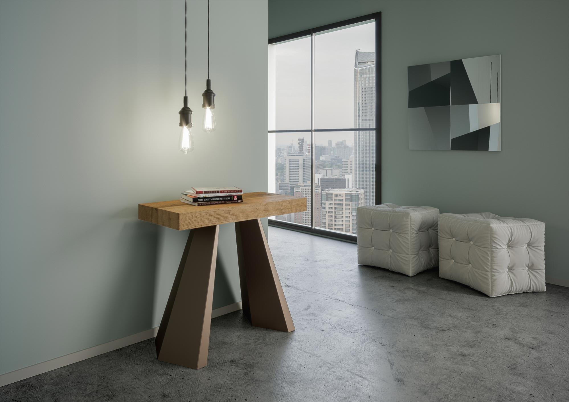 Consolle Allungabile 90-196x40x77 cm in Nobilitato Marrone | Leroy Merlin