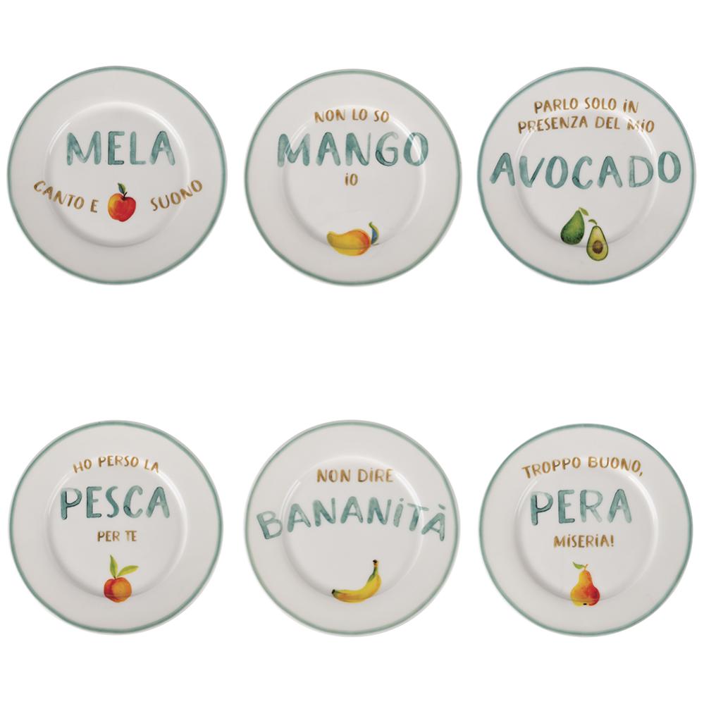 Set 6 Piattini Frutta Ø19x1,5 cm in New Bone China VdE Tivoli 1996 Le ...