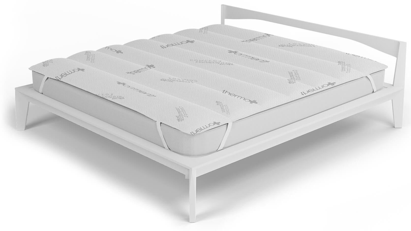 Topper Trapuntato Imbottito Singolo con Elastici Bianco | Leroy Merlin