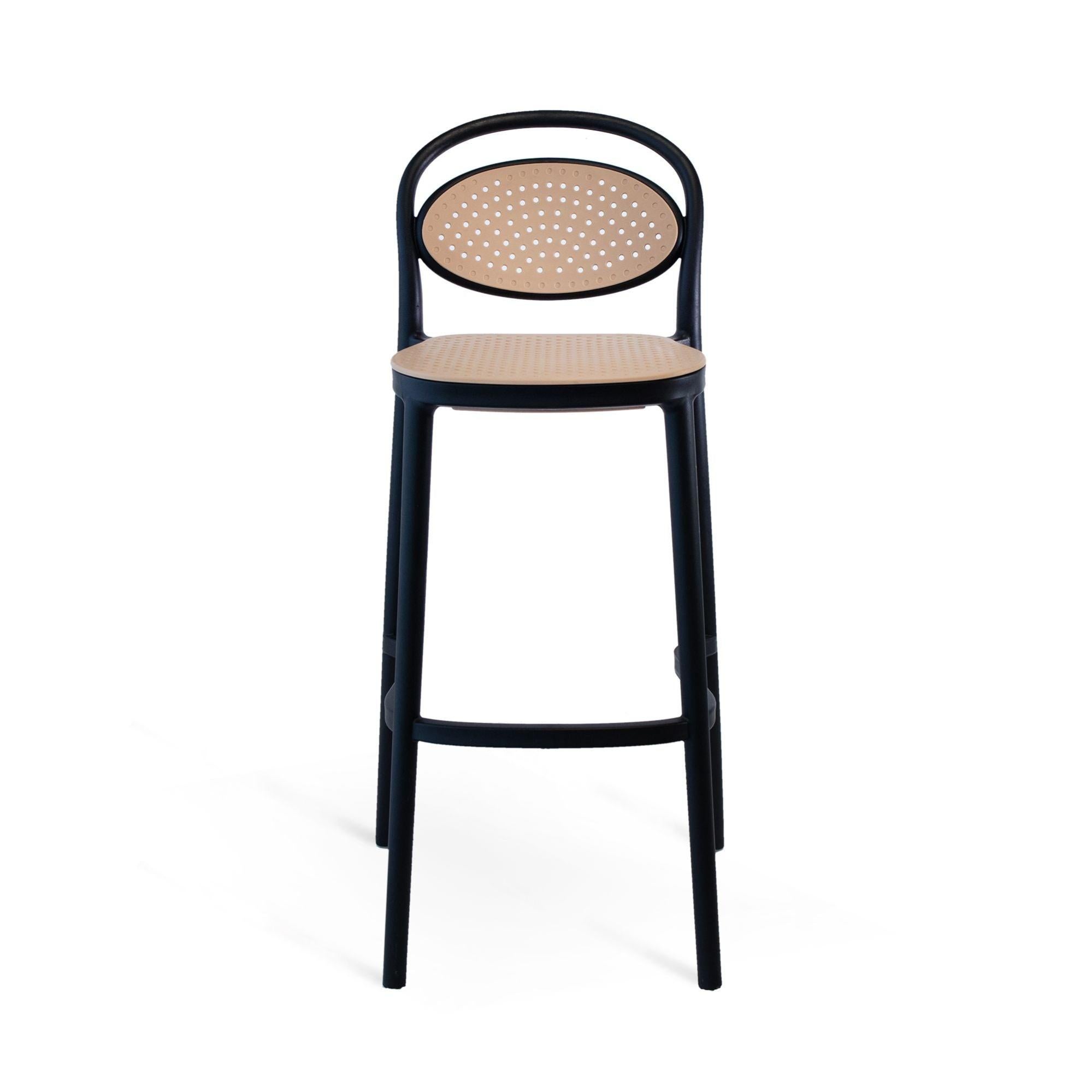 Sgabello Cosette Nero Corda in Polipropilene | Leroy Merlin