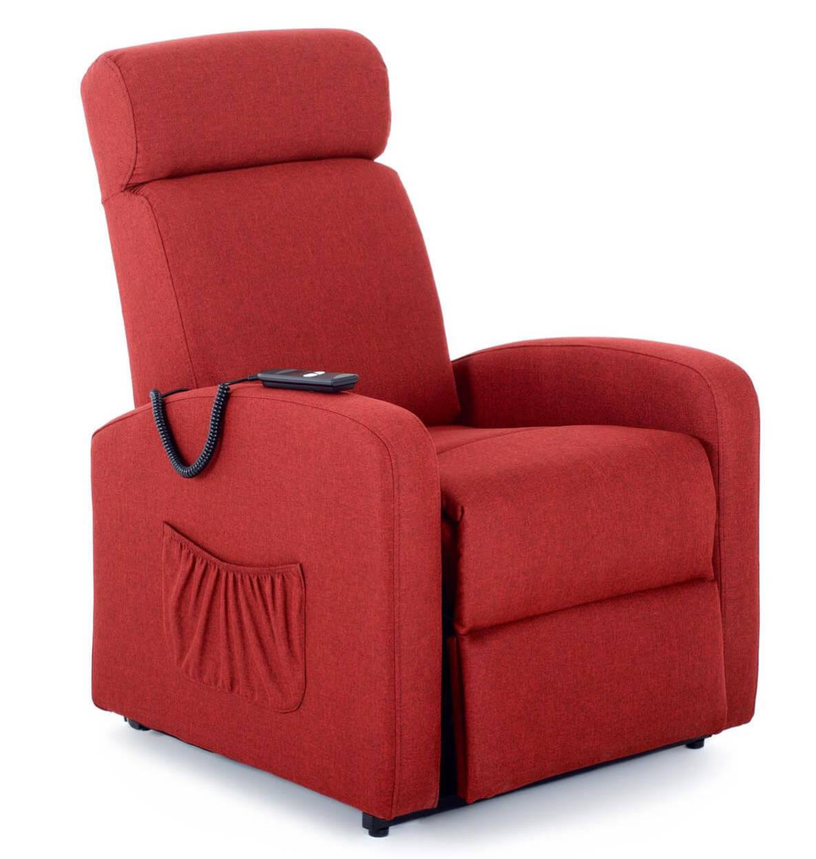 Poltrona Alzapersona Elettrica 1 Motore in Tessuto Marta Rossa | Leroy ...