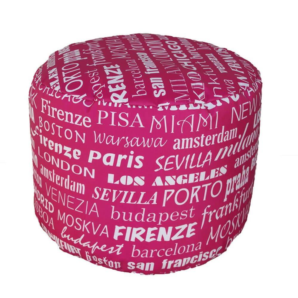 Pouf Puff Puf Tondo 50x40cm Big City Fucsia Giordanoshop | Leroy Merlin