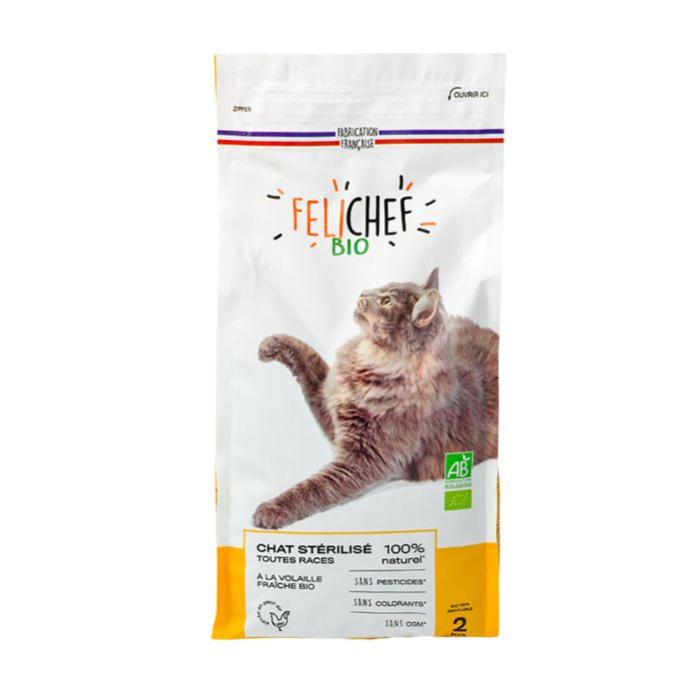Croquettes Bio Sterilisé Félichef pour Chat Adulte 2kg | Leroy Merlin