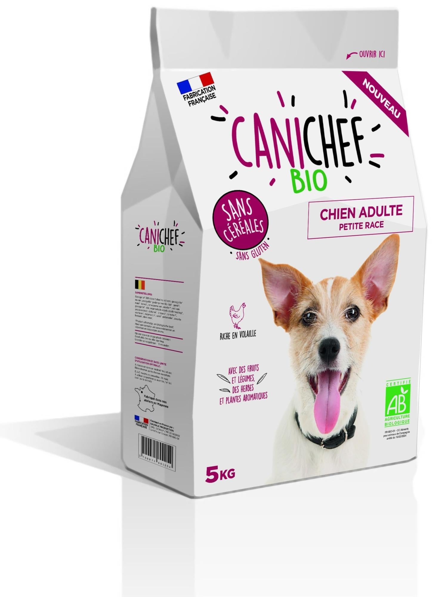 Croquettes BIO sans céréales pour chien adulte petite race 5kg | Leroy ...