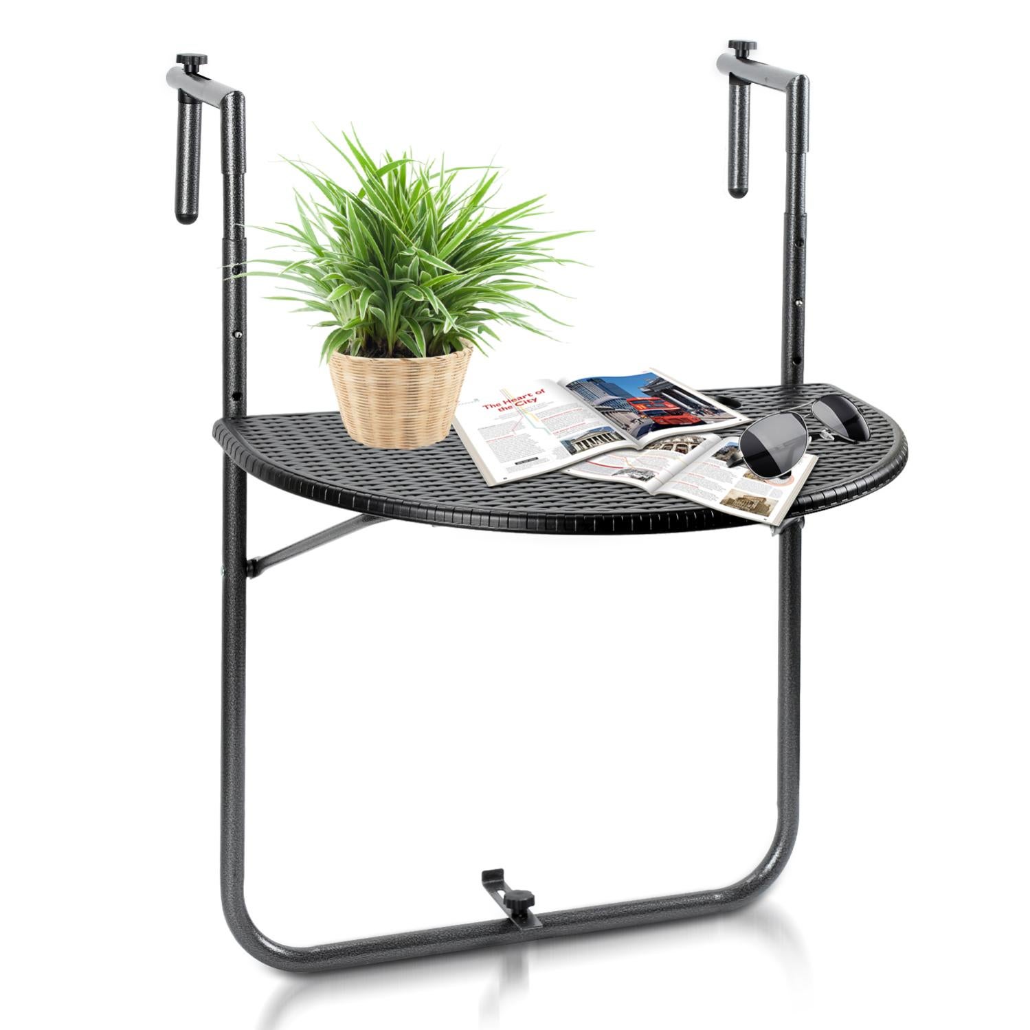 Table de balcon table suspendue 60x40cm table pliante semi-circulaire ...