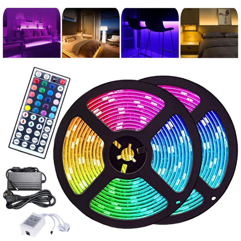4m Ensemble de bande LED, bande LED RGB 5050 SMD, bande LED 60 LED, LED ...