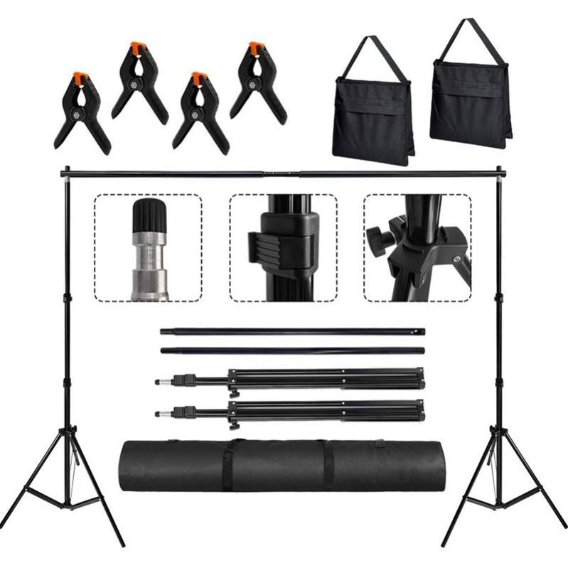 3m X 2m Support Système de Toile de Fond, Trépied Réglable de 65cm à ...