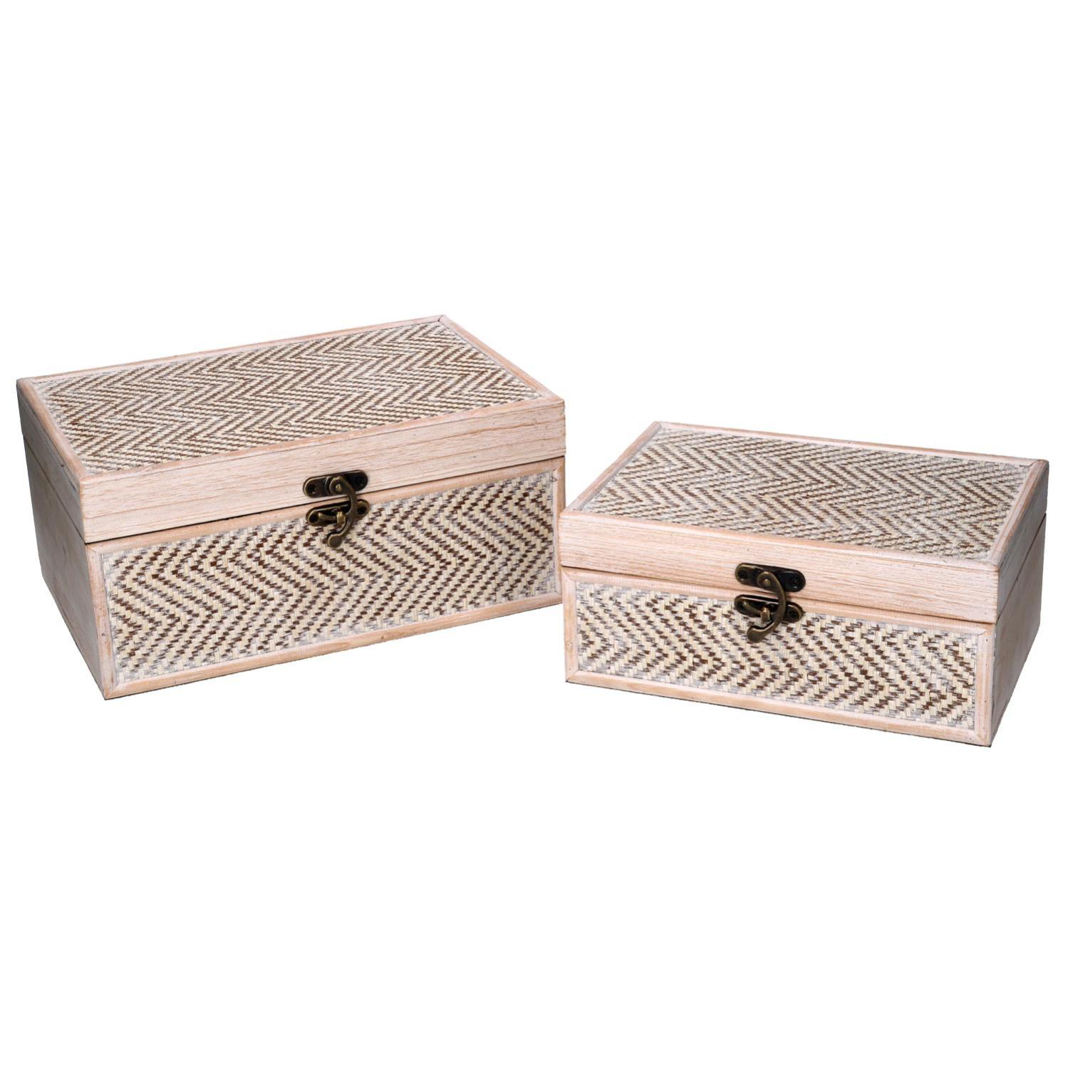 Boîte rectangulaire en bois blanchi 1-2 cm30x20h14 | Leroy Merlin