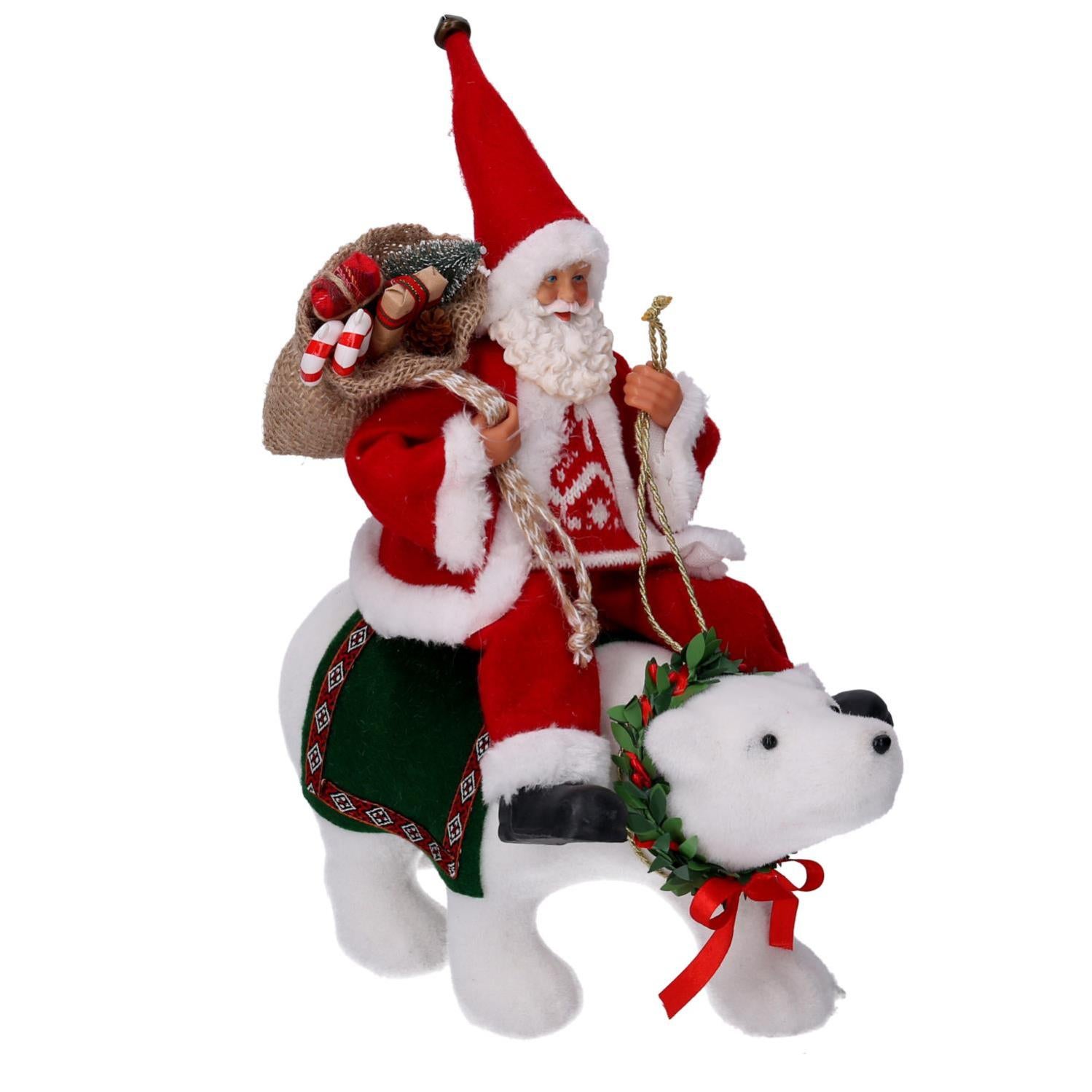 Babbo natale tessuto su orso rosso cm30x10h36 | Leroy Merlin