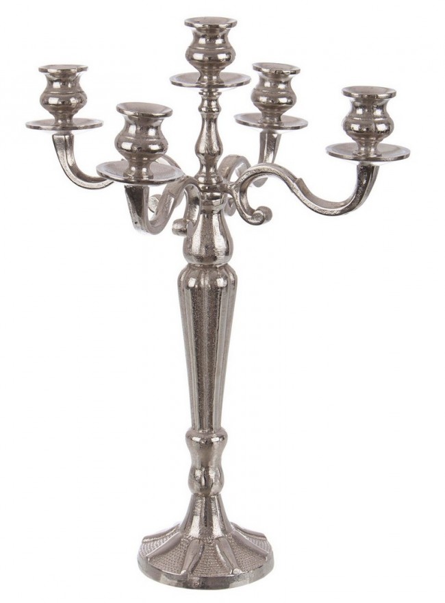 Candelabro Laryn 5 fuegos plata Alt.52 | Leroy Merlin