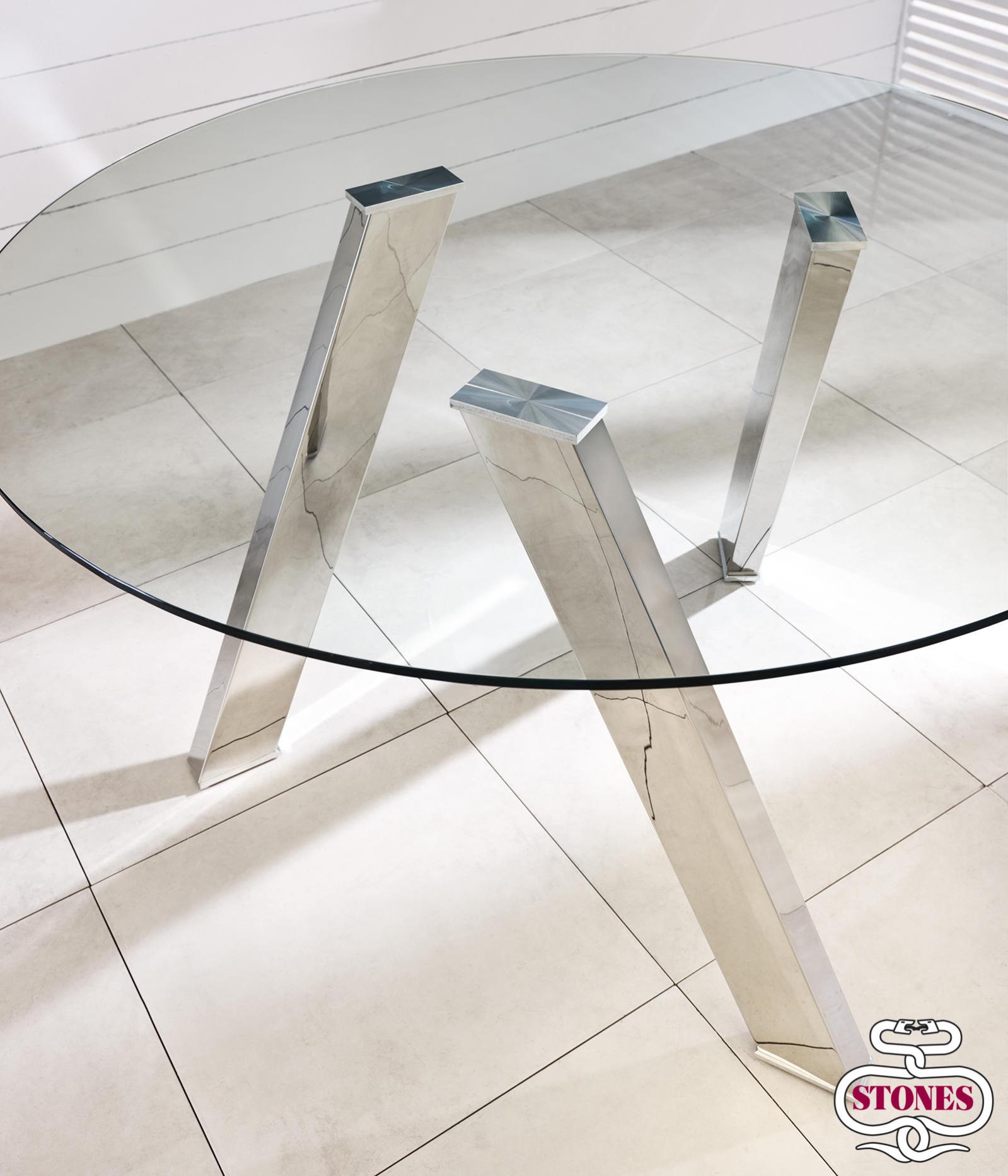 Table fixe en verre trempé transparent 120x75h cm | Leroy Merlin