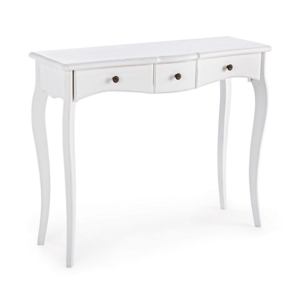 Consolle piccola 3 cassetti bianco in legno stile classico | Leroy Merlin
