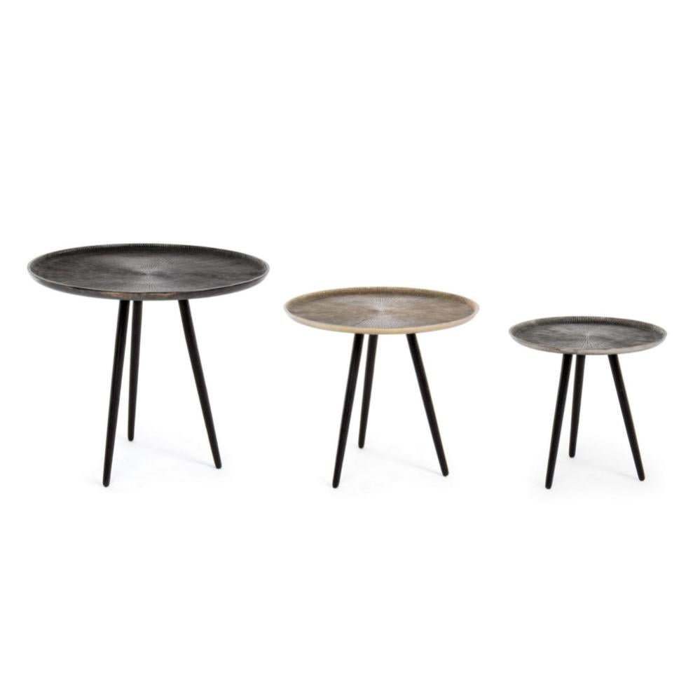 Ensemble de 3 tables basses en aluminium de style industriel | Leroy Merlin