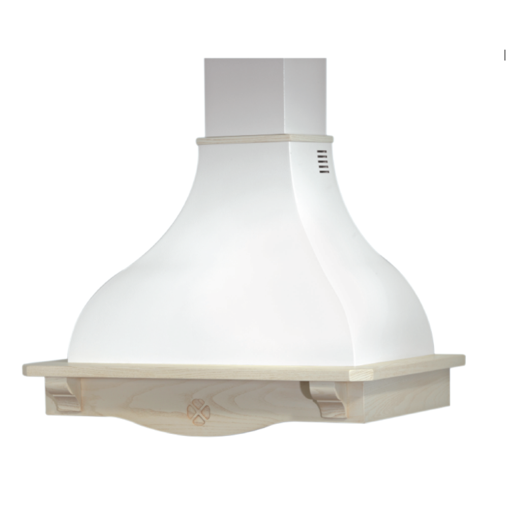 Cappa cucina rustica bianca COTTAGE con cornice in legno intarsio ...