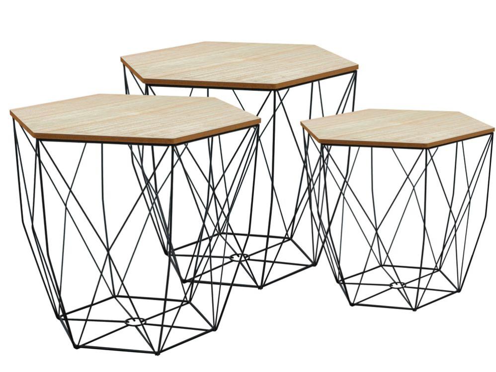 Ensemble de trois tables en fil de fer SG1910-77 | Leroy Merlin