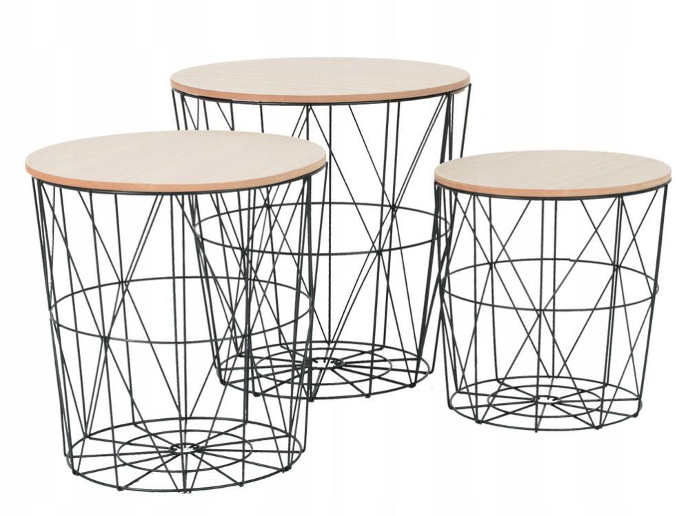Ensemble de trois tables rondes en fil métallique Twins | Leroy Merlin
