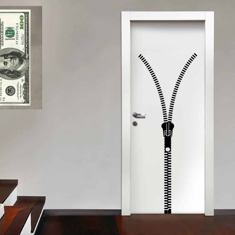 ZIP LINE - Sticker Mural Vinyle 55x150 Cm - couleur NOIR | Leroy Merlin