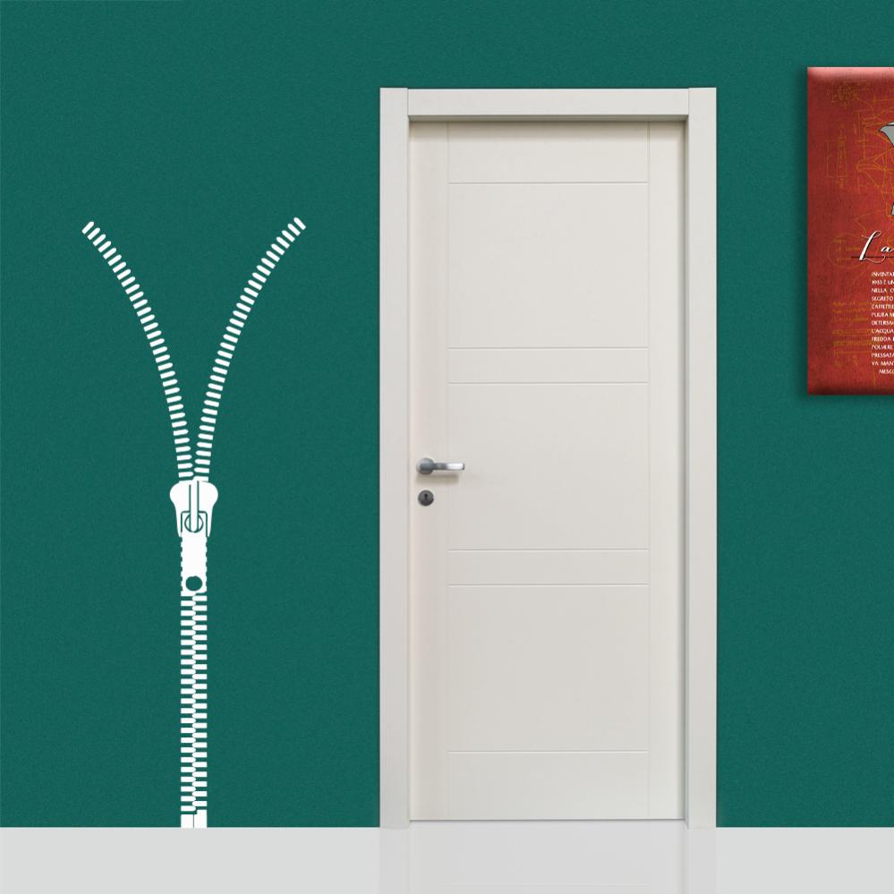 ZIP LINE - Sticker Mural Vinyle 55x150 Cm - couleur BLANC | Leroy Merlin