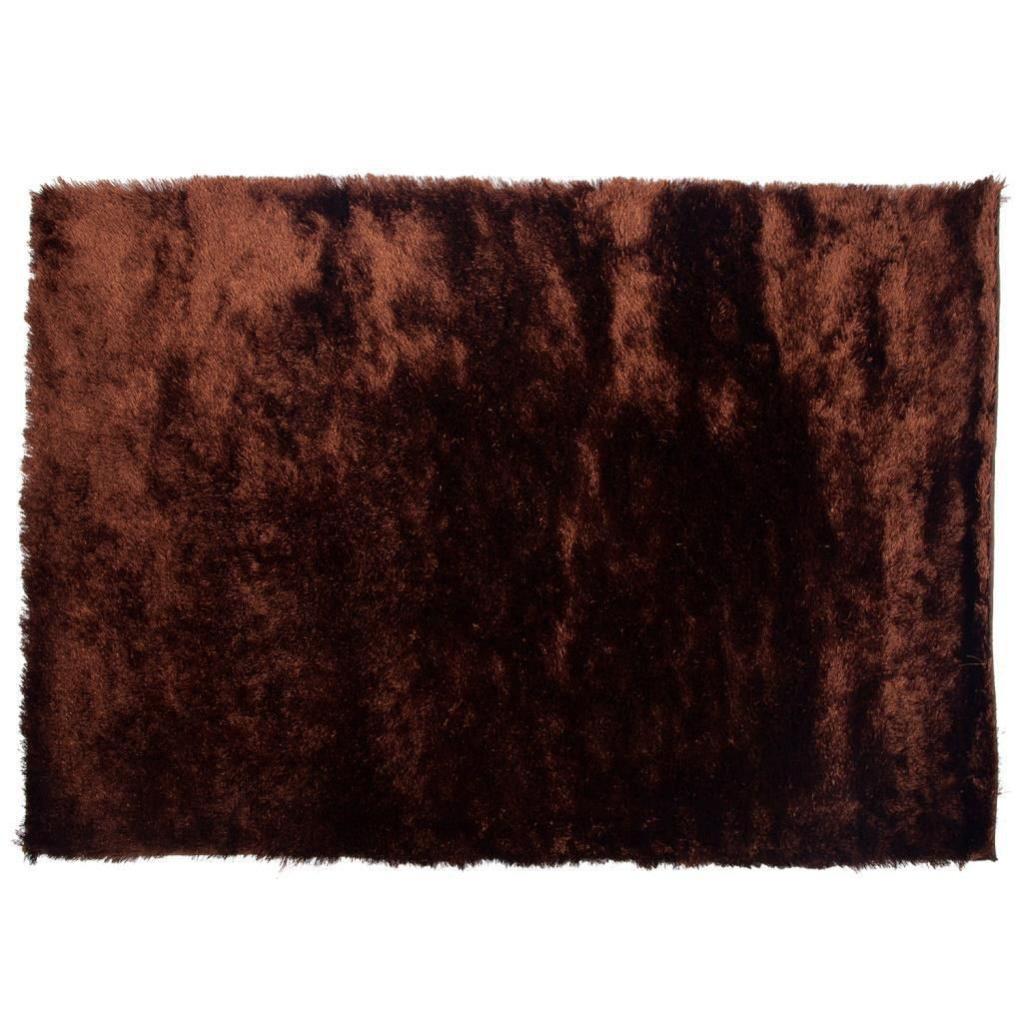 Tapis brun uni à poils longs | Leroy Merlin