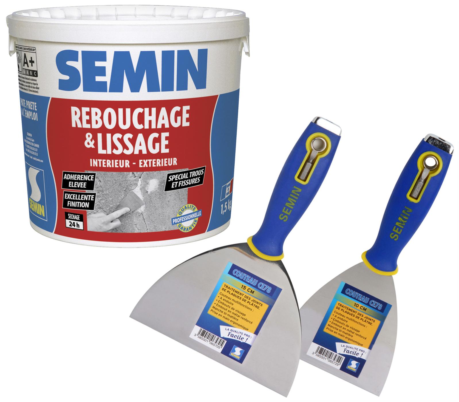 Enduit de rebouchage en pâte spécial fissures et trous de vis Semin ...