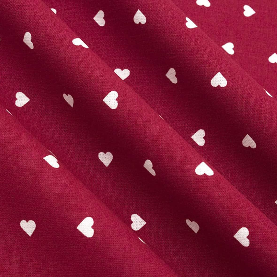 Tessuto al Metro Altezza 280 cm Loneta Cuoricini 5-Rosso-Bianco | Leroy ...