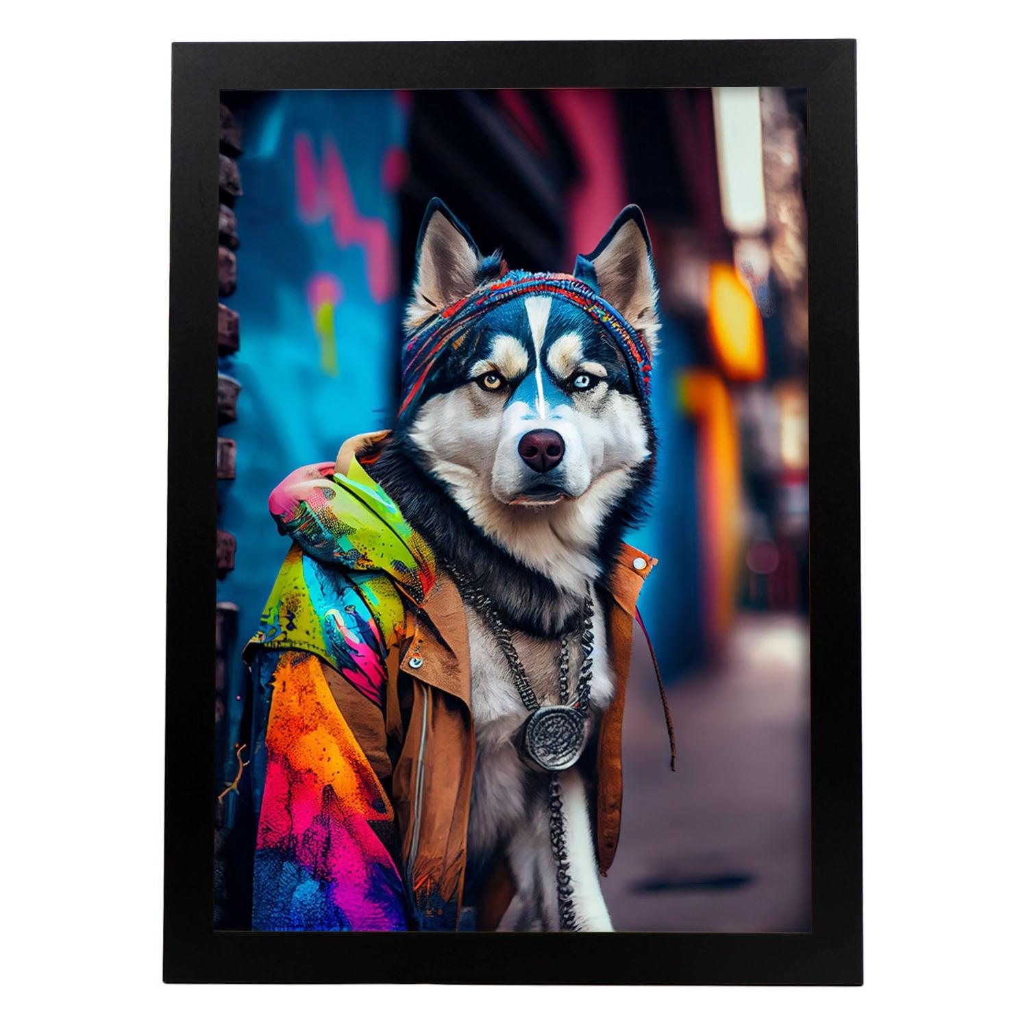Nacnic Affiche Du Husky Sibérien Coloré En Style Photographie ...