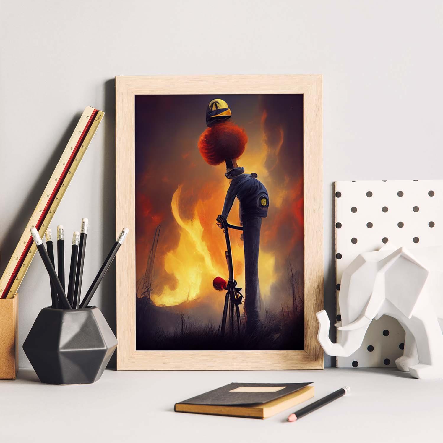 Nacnic Poster Pompier Gentil De T Burton Illustration De Professions Et ...